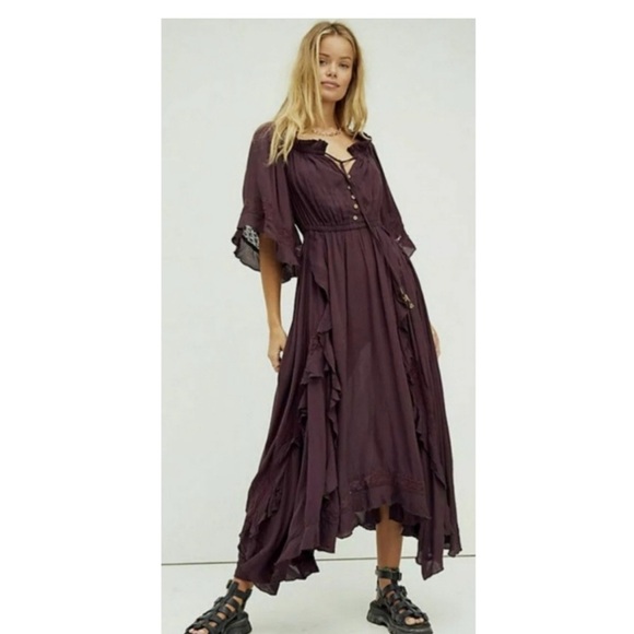 Dresses | Free People Beach Bliss Maxi Thunder Clap Rare Color | Poshmark